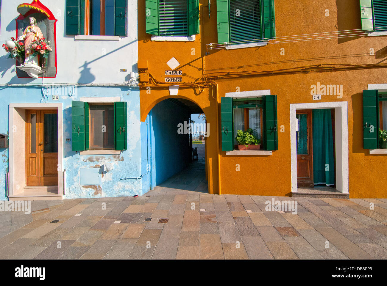 Italy Venice Burano island with traditional colorful houses Stock Photo ...