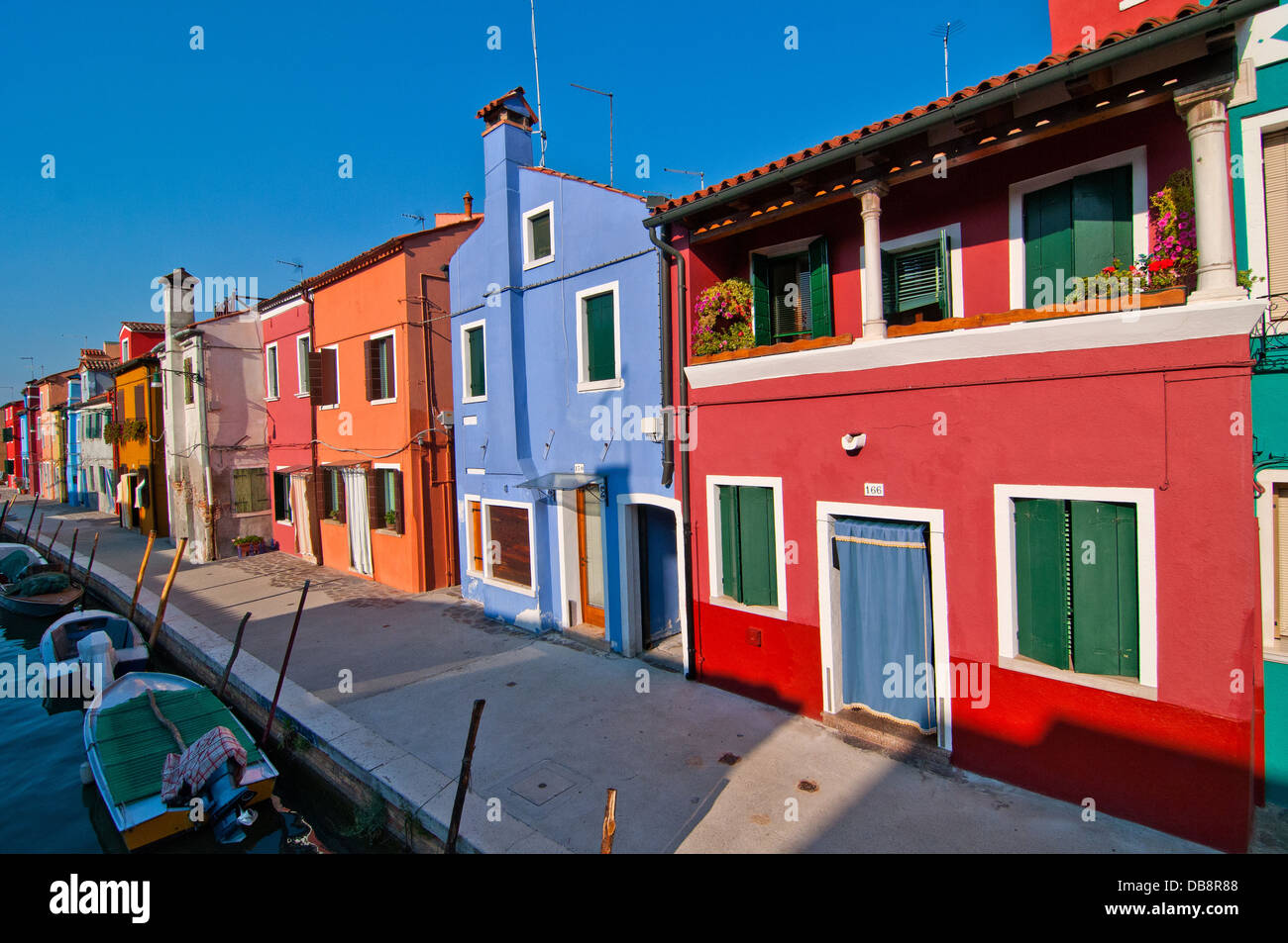 Italy Venice Burano island with traditional colorful houses Stock Photo ...