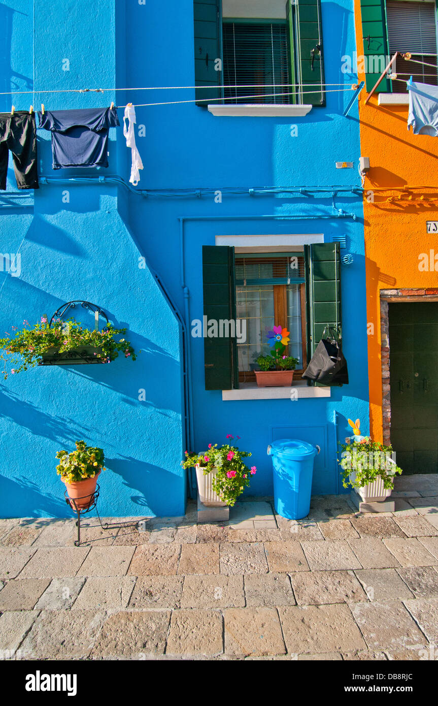 Italy Venice Burano island with traditional colorful houses Stock Photo ...