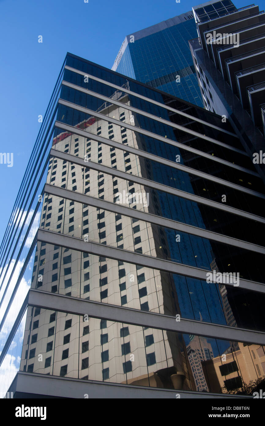 Marriott Hotel reflected in glass skyscraper building CBD Central ...