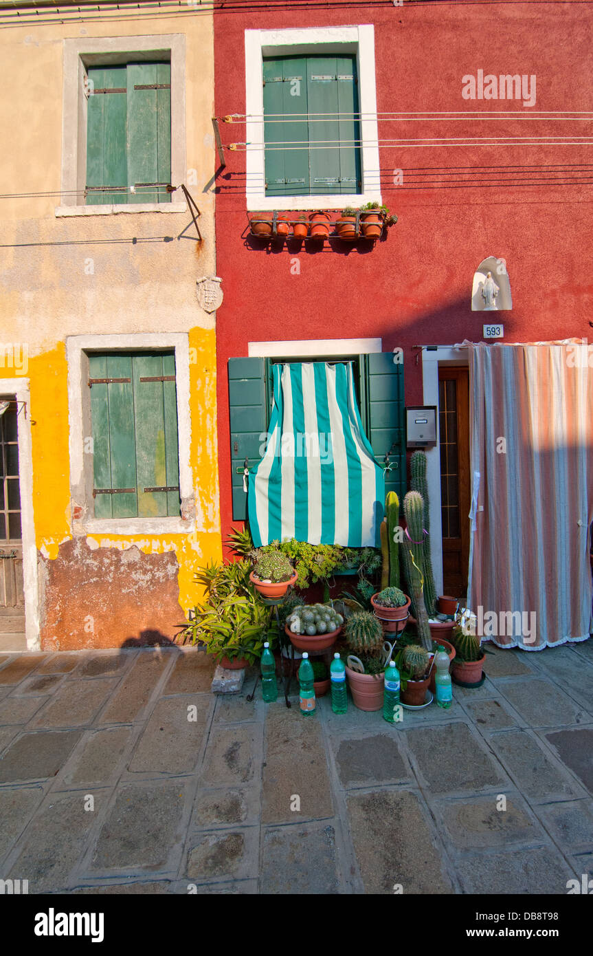 Italy Venice Burano island with traditional colorful houses Stock Photo - Alamy
