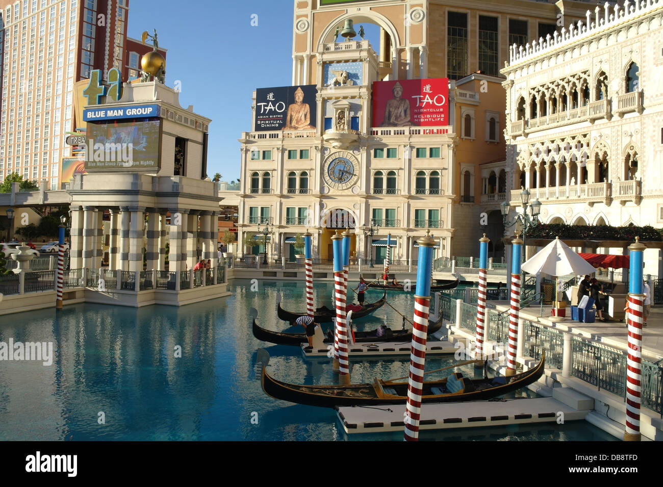 Blue sky view, towards Treasure island and Clock Tower replica ...