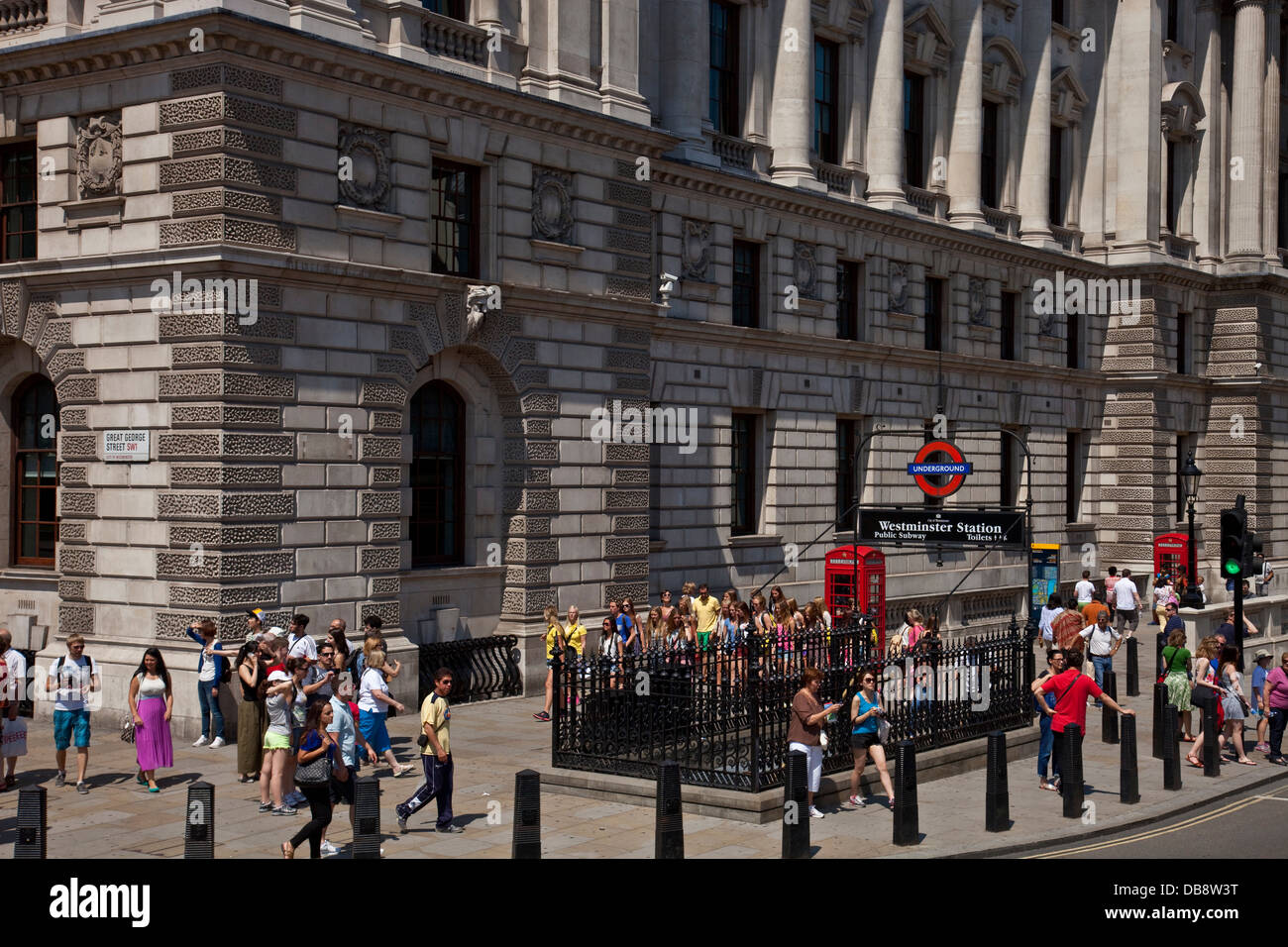 Entrance to Westminster Underground Station, London, England Stock ...