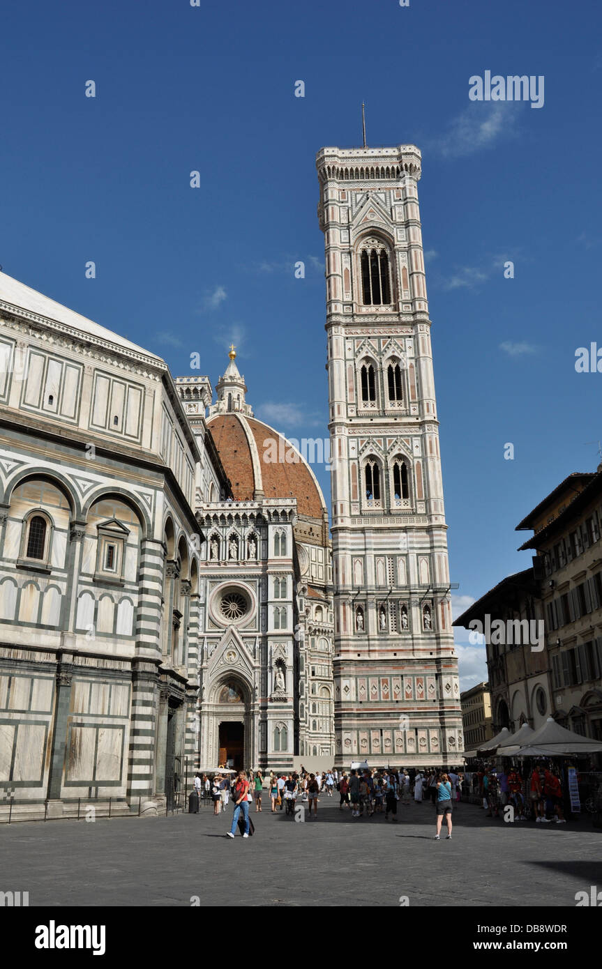 The bell tower (Giotto's Campanile) standing beside the cathedral of ...