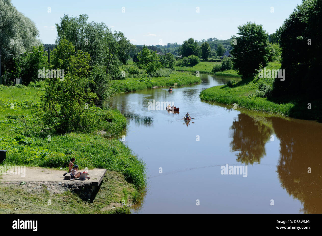 Canoing on river Abava in Sabile, Latvia, Europe Stock Photo - Alamy
