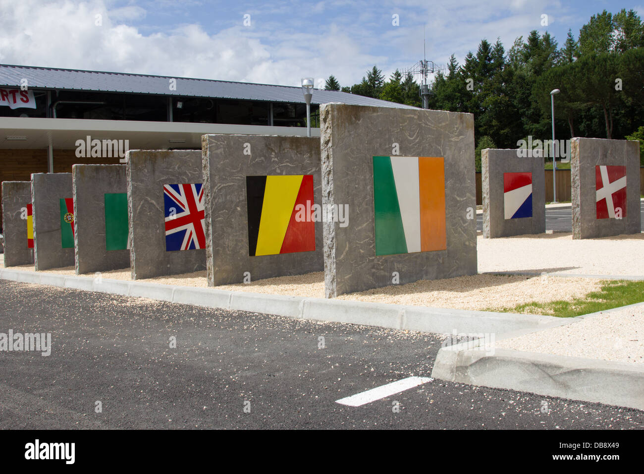 Flags of the countries from which pilgrims travel, Hastingues Pilgrim ...