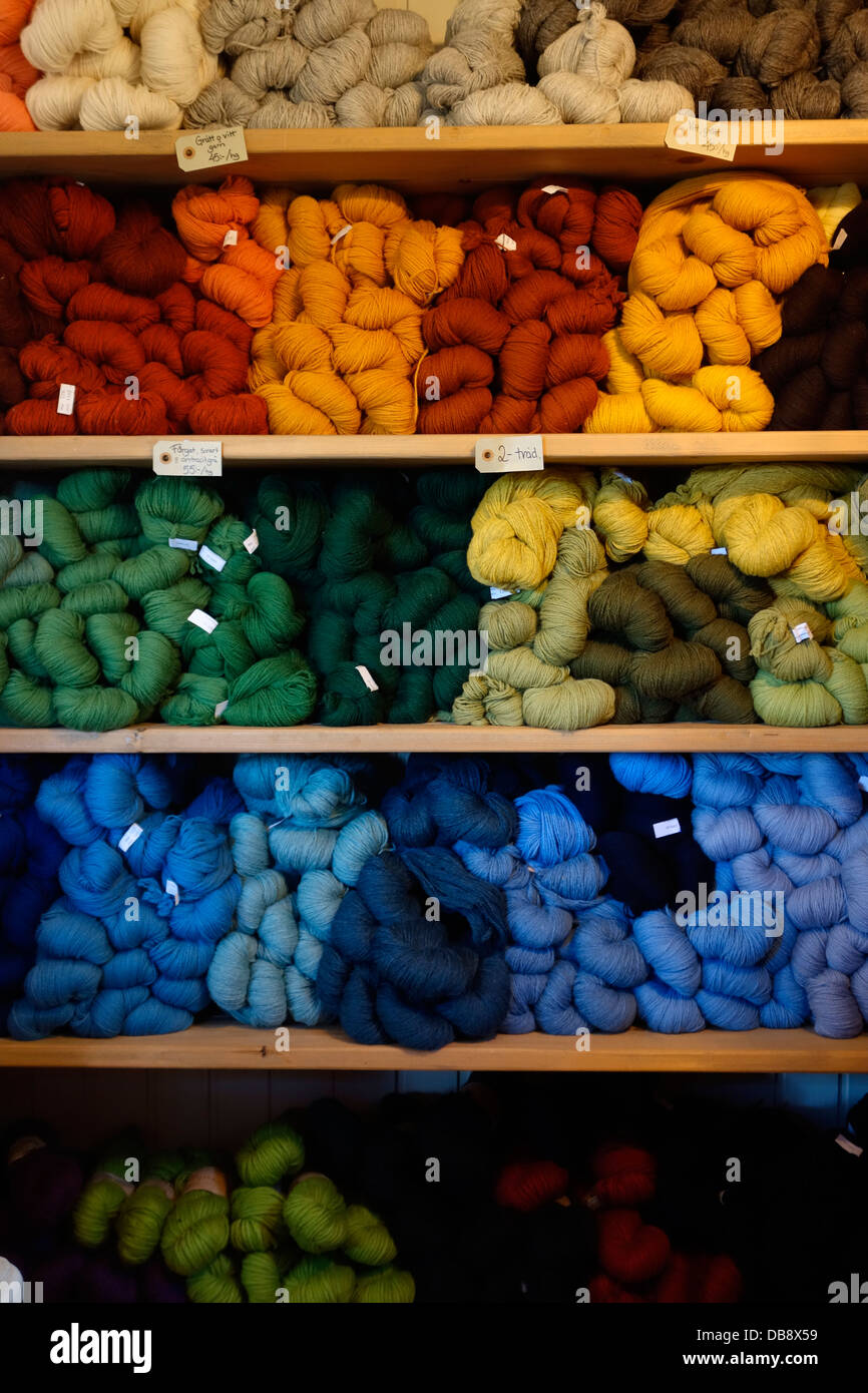 Assortment of natural yarn dyed in different colors Stock Photo - Alamy