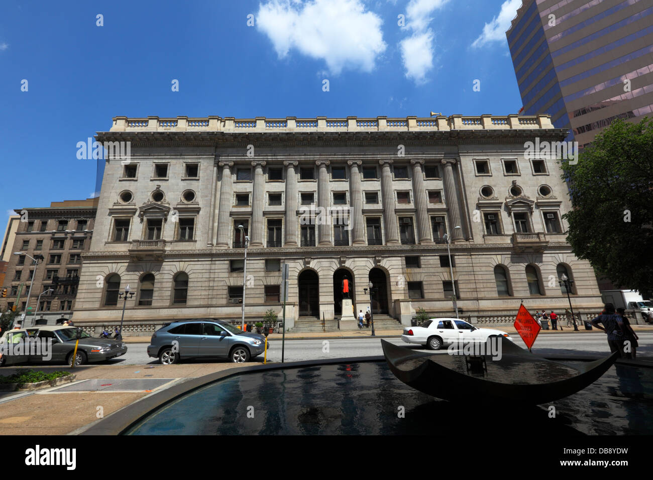 Clarence M. Mitchell Jr Circuit Courthouse building and fountain ...