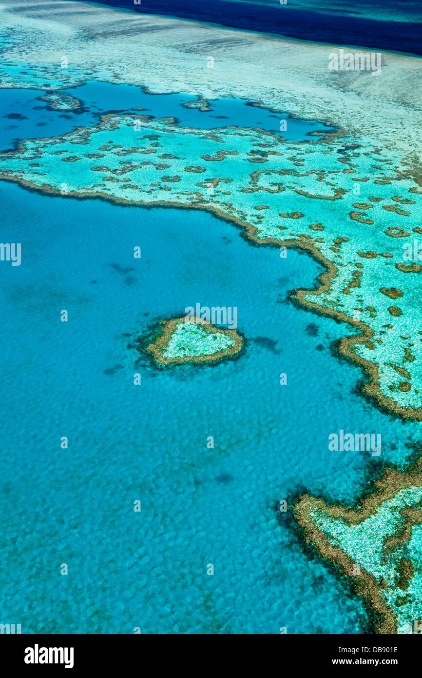 Aerial view of "Heart Reef", a heart-shaped coral formation at Hardys ...