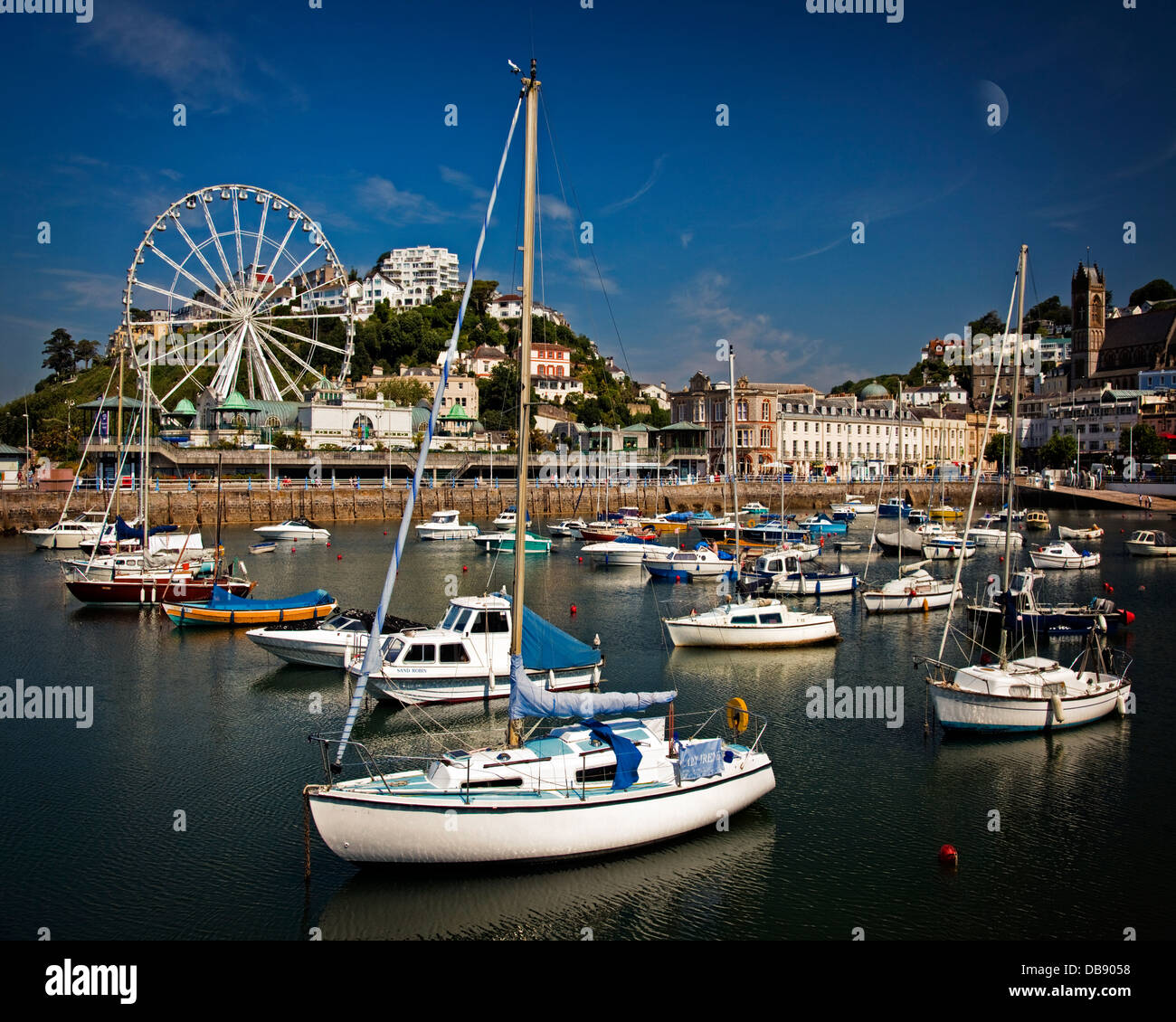 GB - DEVON: Torquay Harbour and English Riviera Wheel Stock Photo - Alamy