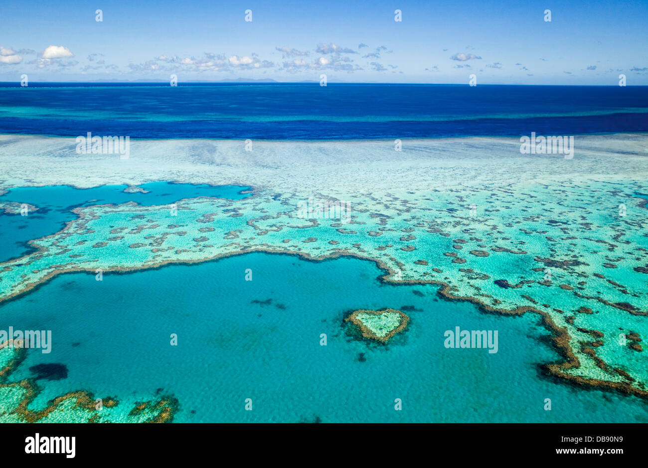 Aerial view of "Heart Reef", a heart-shaped coral formation at Hardys ...