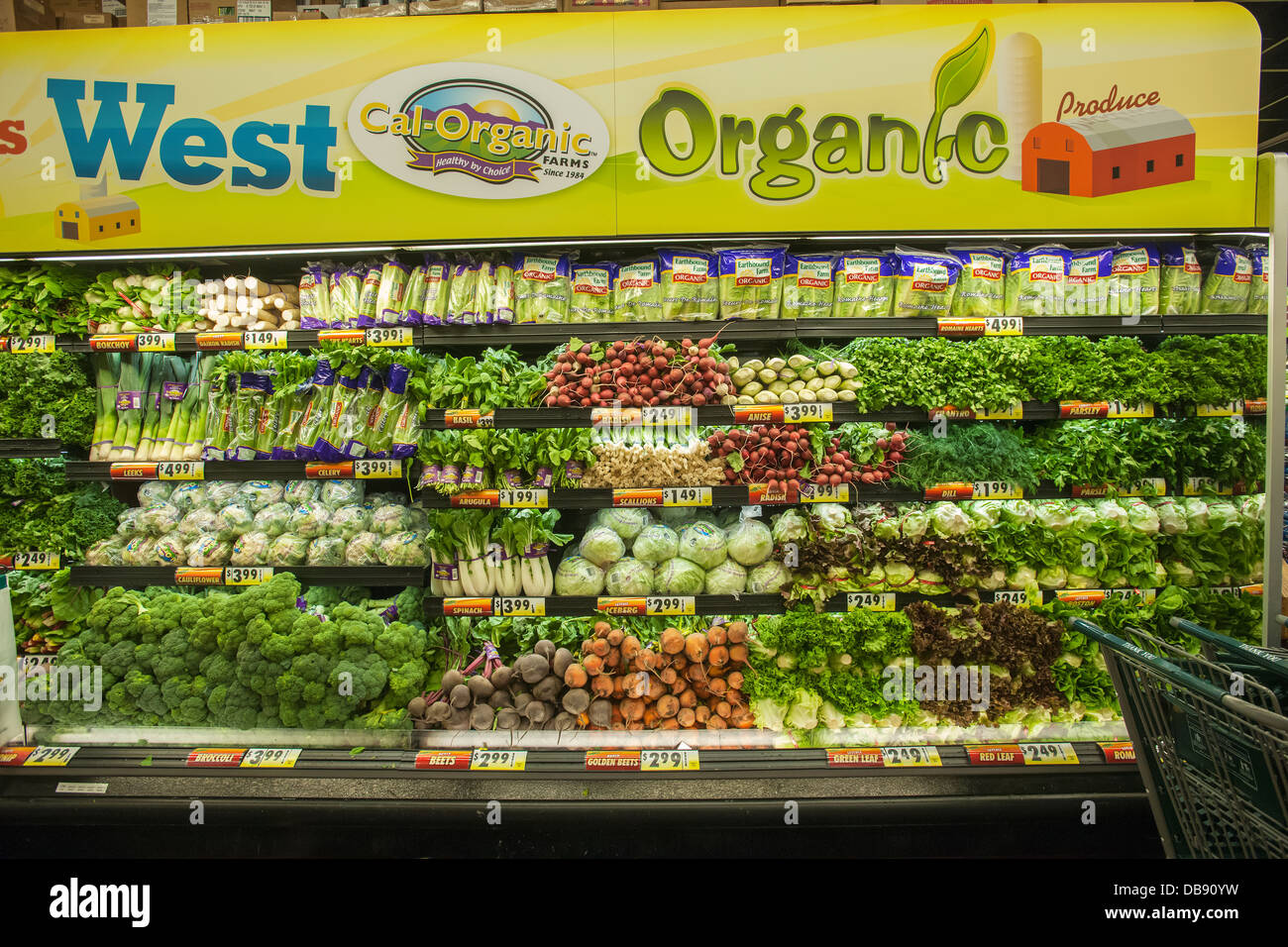 Organic produce at the Fairway supermarket in the Chelsea neighborhood ...