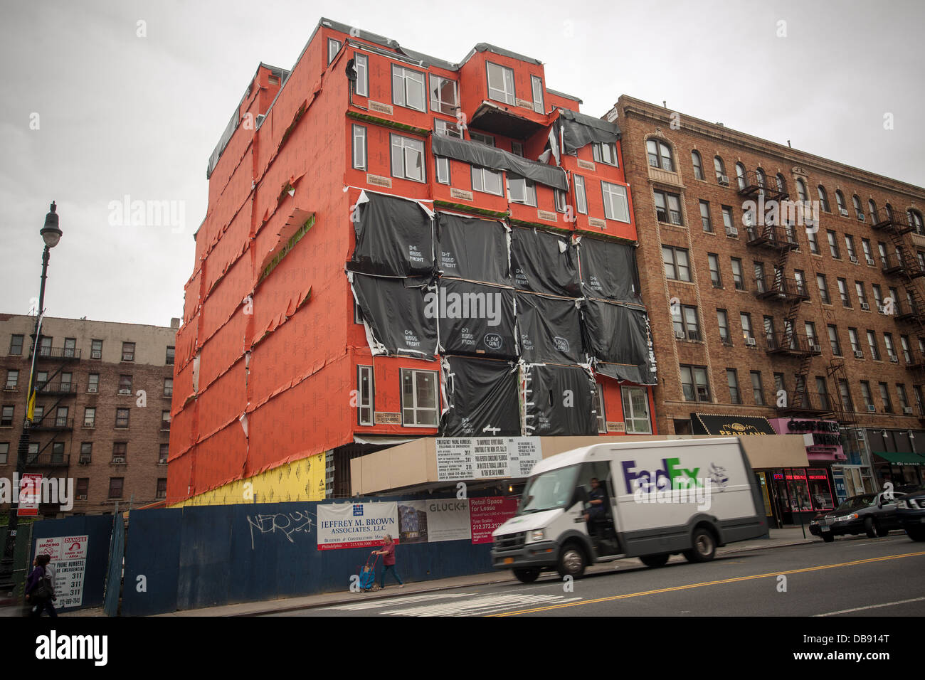 Prefabricated apartment building under construction in the Inwood ...