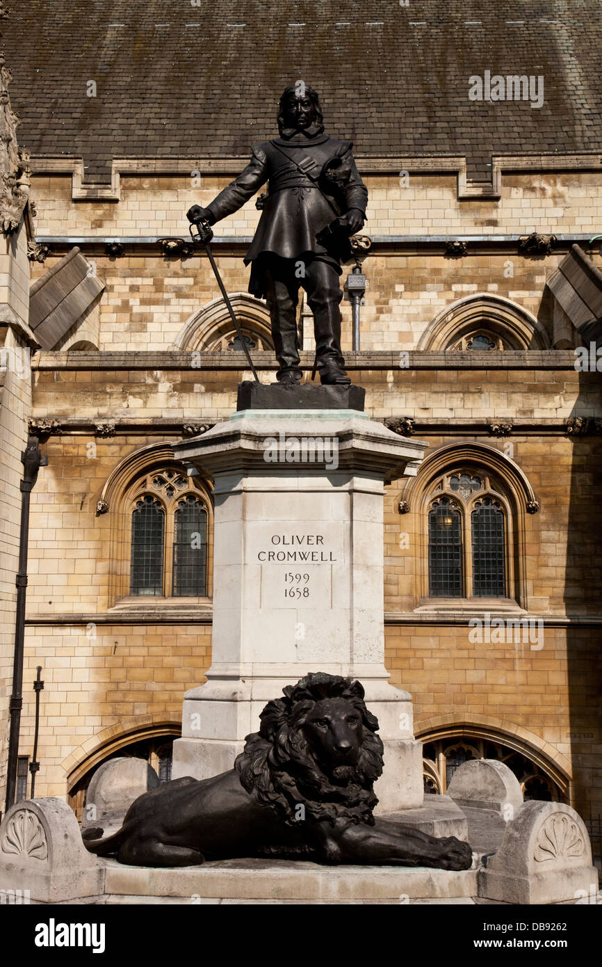 The Statue of Oliver Cromwell Outside The Houses of Parliament, London ...