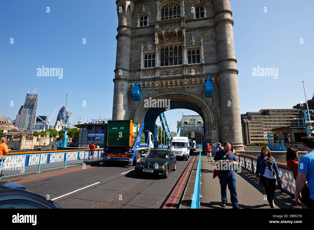 crossing tower bridge central London England UK Stock Photo - Alamy