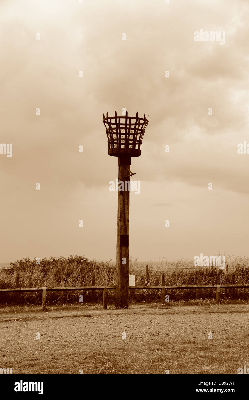 Beacon cage in Sepia with clouded background, portrait Stock Photo - Alamy