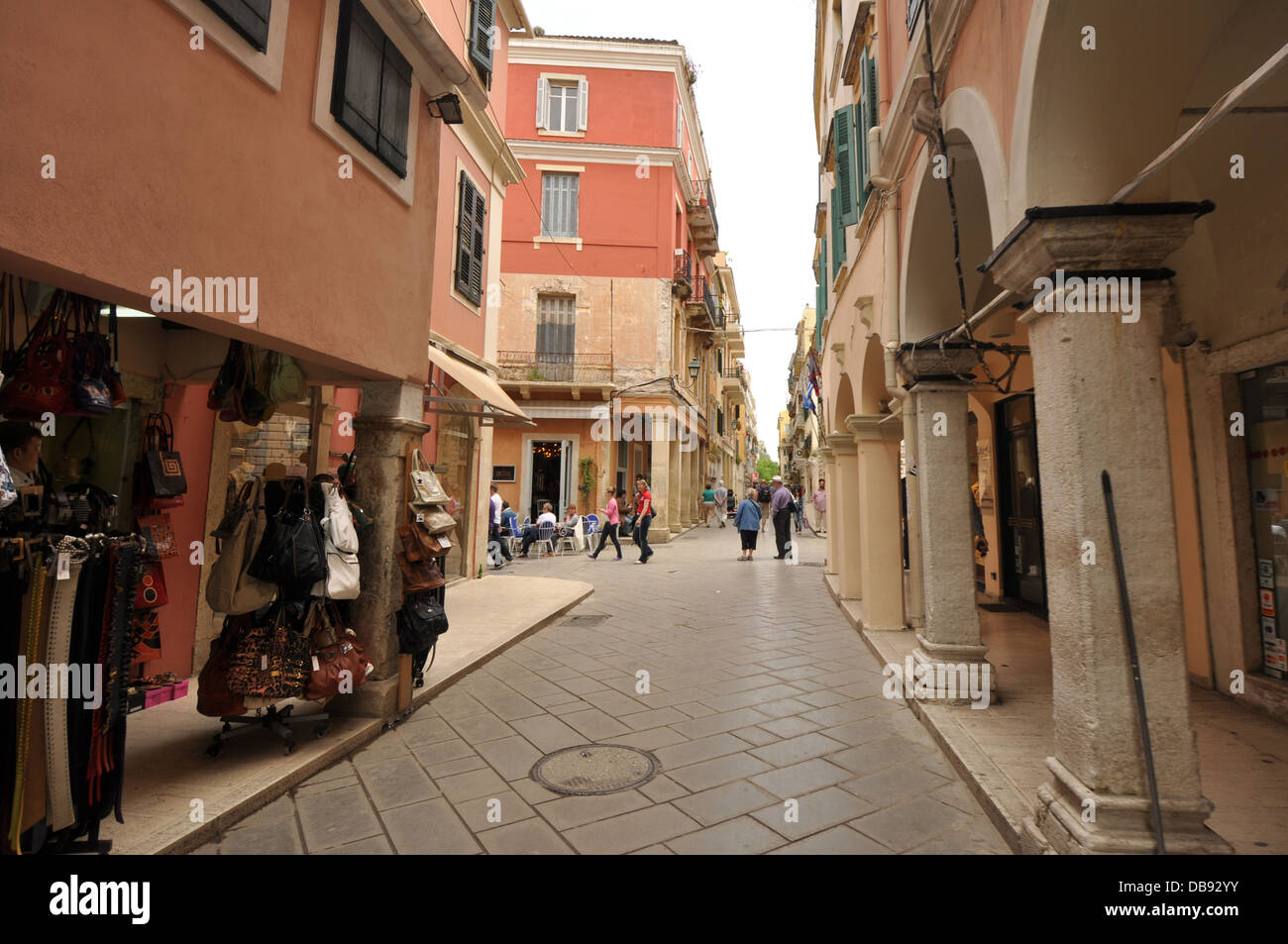 streets of Corfu town Stock Photo - Alamy