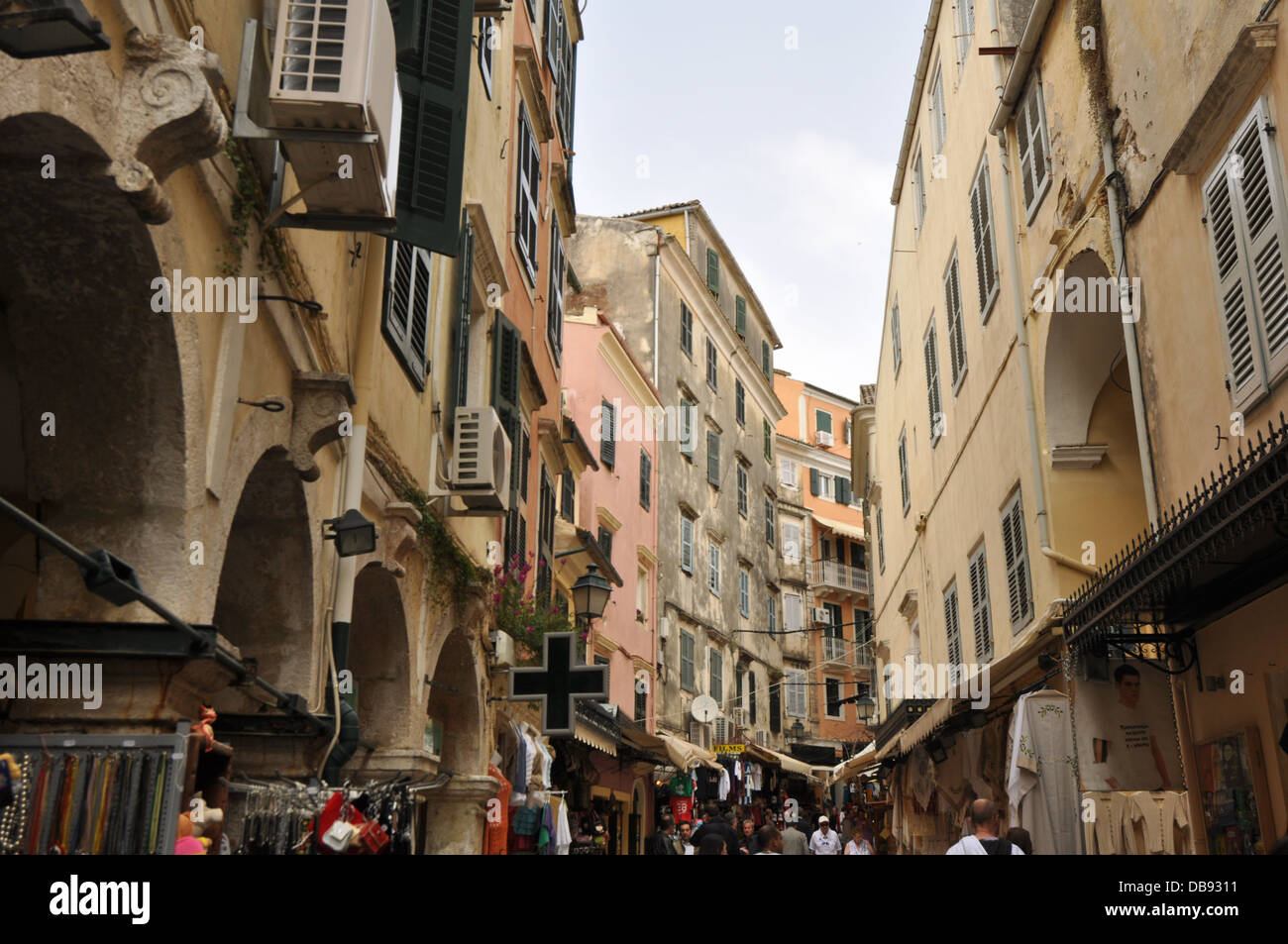 streets of Corfu town Stock Photo - Alamy