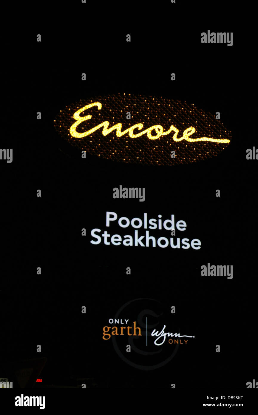 Neon 3 electric electronic signs encore resort centre view hi-res stock ...