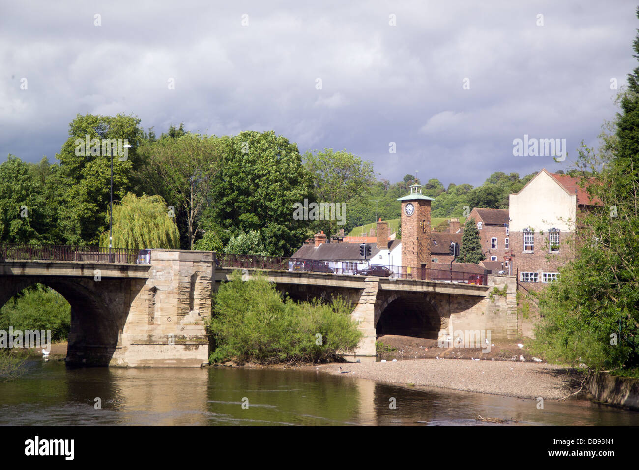 The Iron Bridge crosses the River Severn in Shropshire, England. views ...
