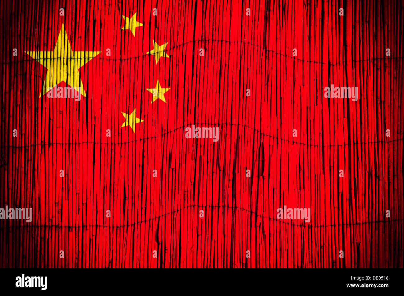 Abstract China flag on the cane background Stock Photo - Alamy