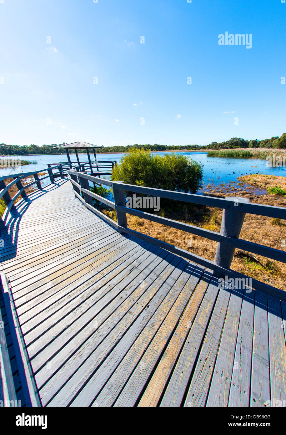 Walkway and nature lookout at Gwelup Lake, Perth Western Australia ...