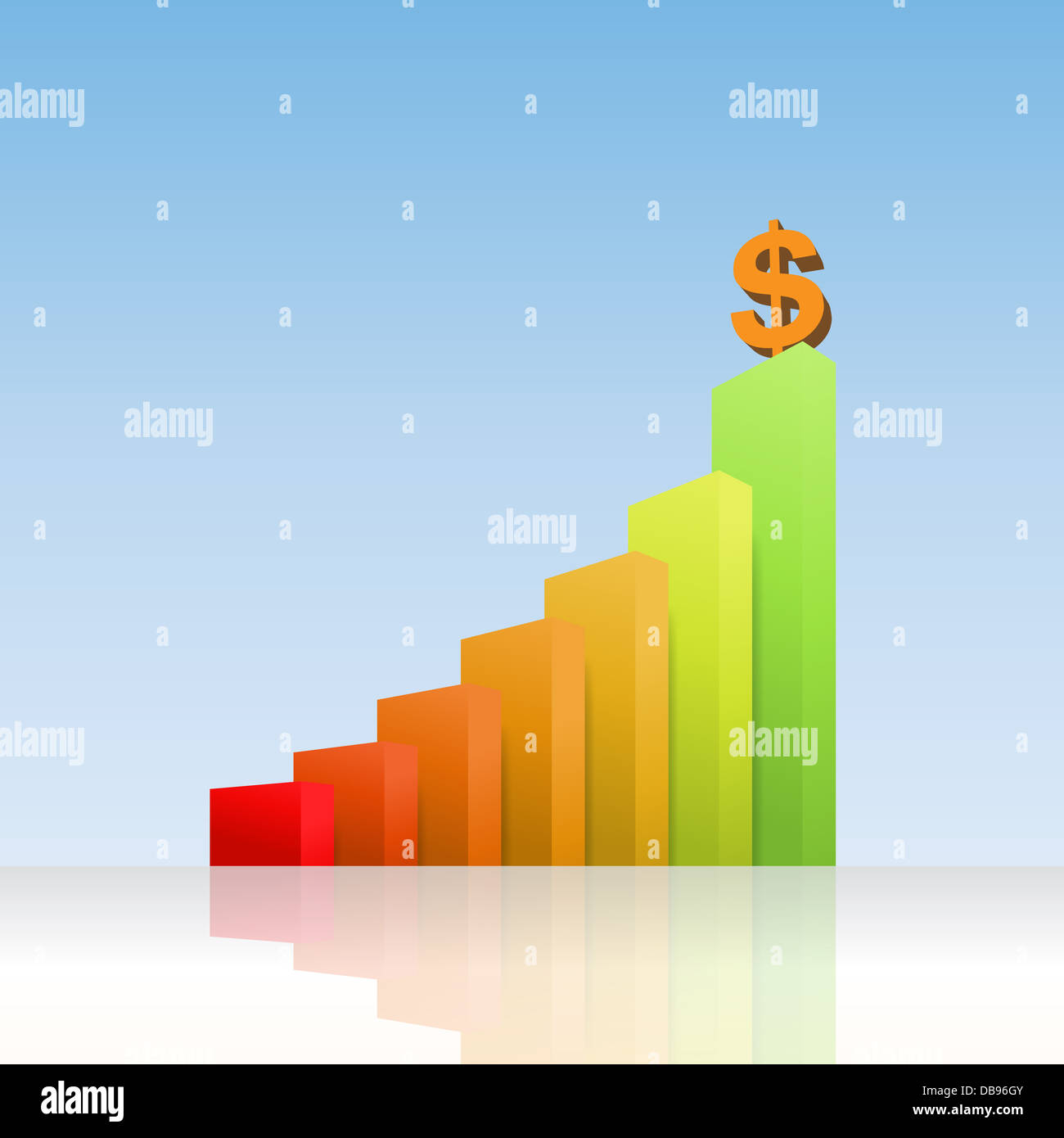Vector illustration of colorful graphic with monetary goal Stock Photo ...