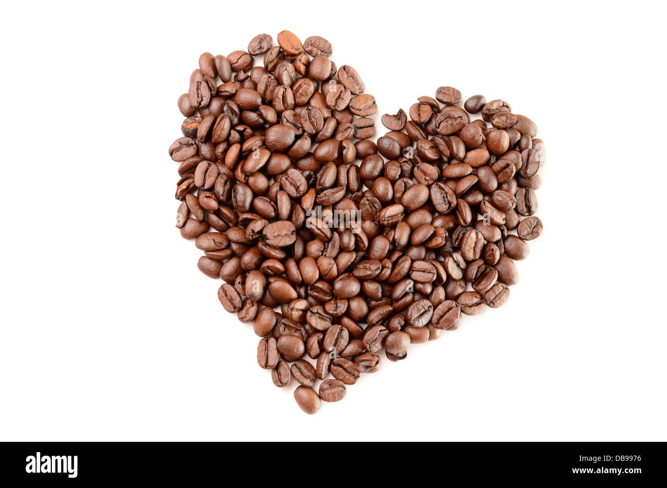 Heart shape of coffee beans Stock Photo - Alamy