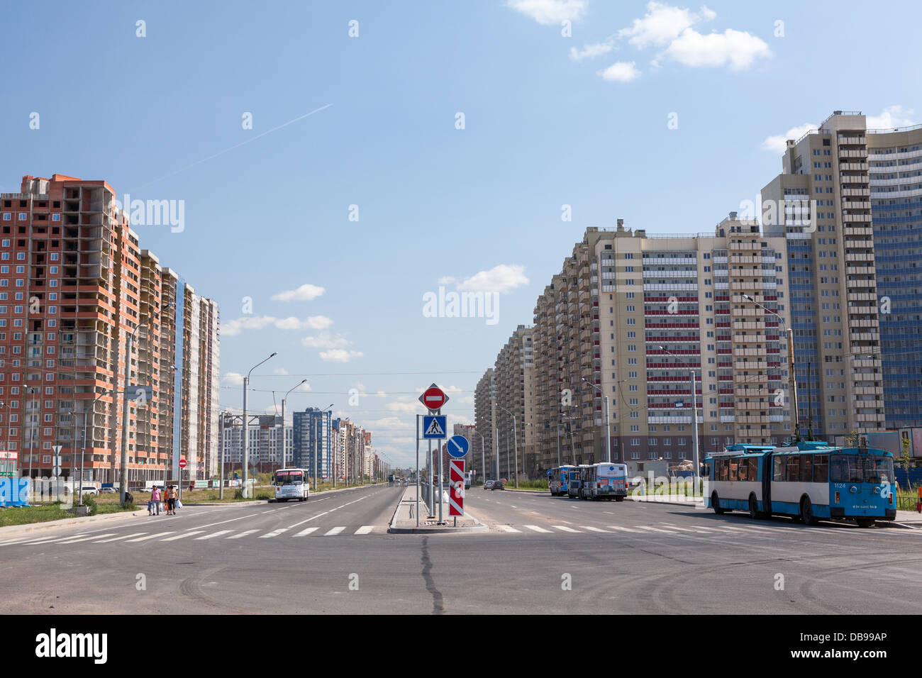 Beginning of Leninsky avenue in Saint-Petersburg with new contemporary ...