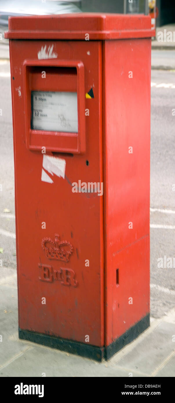 British letter box round and square view red letterbox London Stock ...