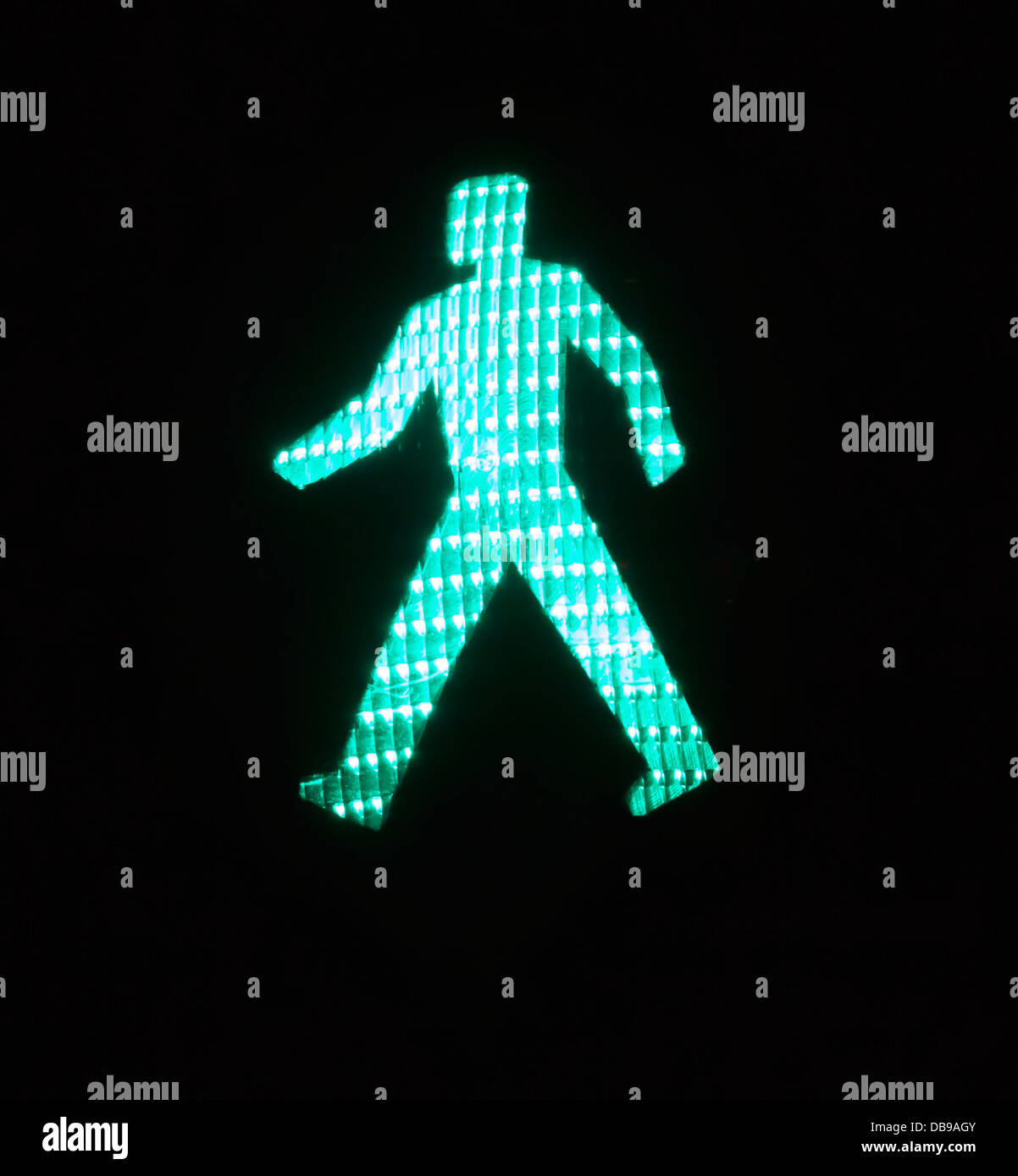 Man walking green go sign hi-res stock photography and images - Alamy