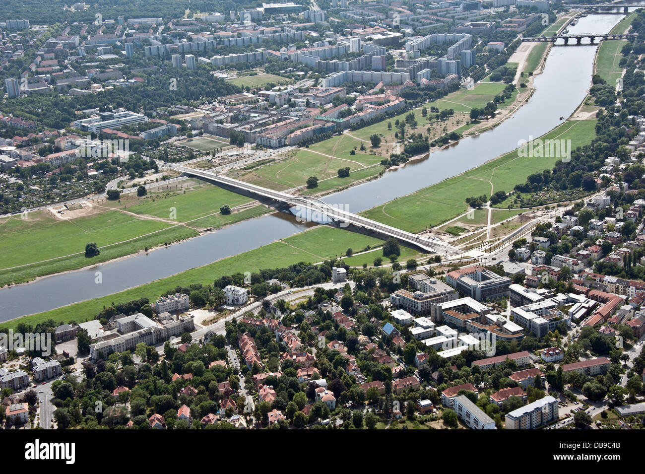 An aerial view of the Waldschloesschenbruecke (Little Forest Castle ...