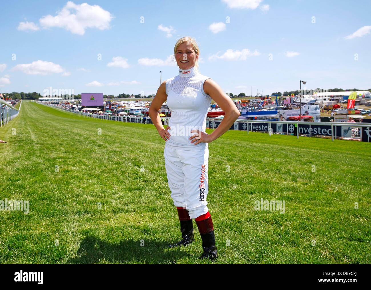 Jockey Laura Pike walking the course Epsom, England - 03.06.11 Stock ...