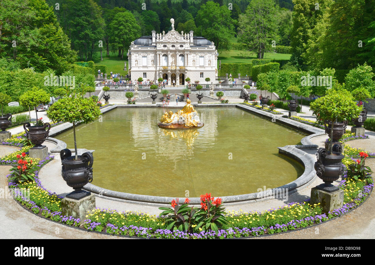 Linderhof Palace (Schloss Linderhof) in southwest Bavaria Germany built ...