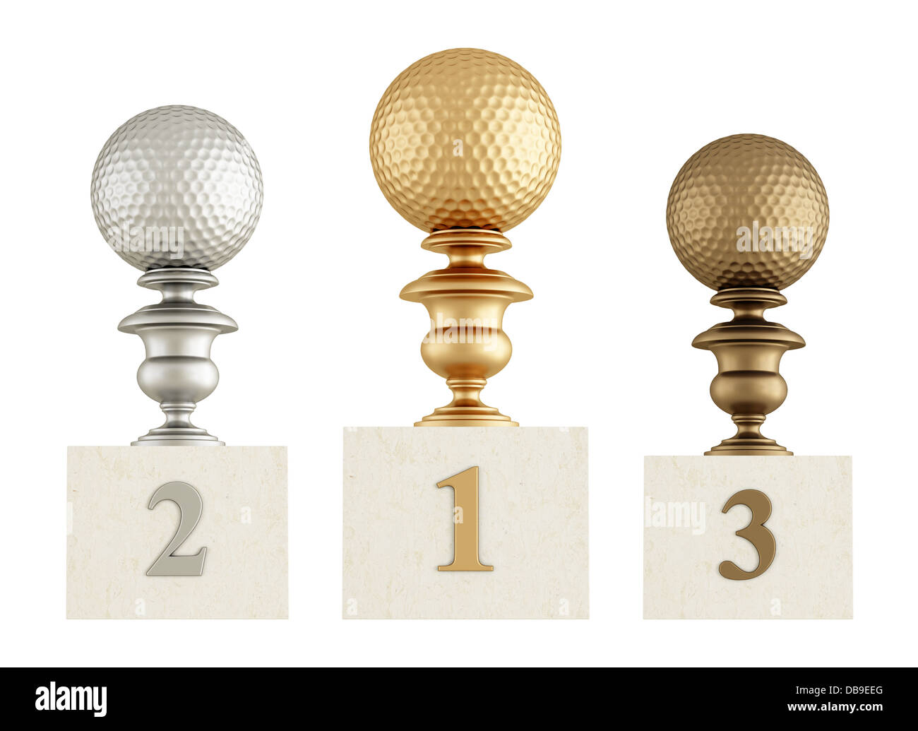 golf podium isolated on white - rendering Stock Photo - Alamy
