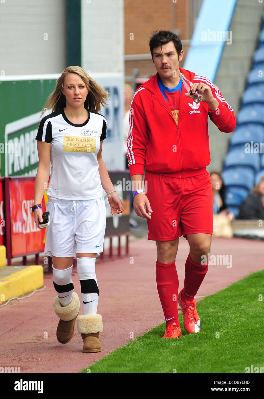 Chloe Madeley and Sam Attwater The Celebrity Soccer Six tournament held ...