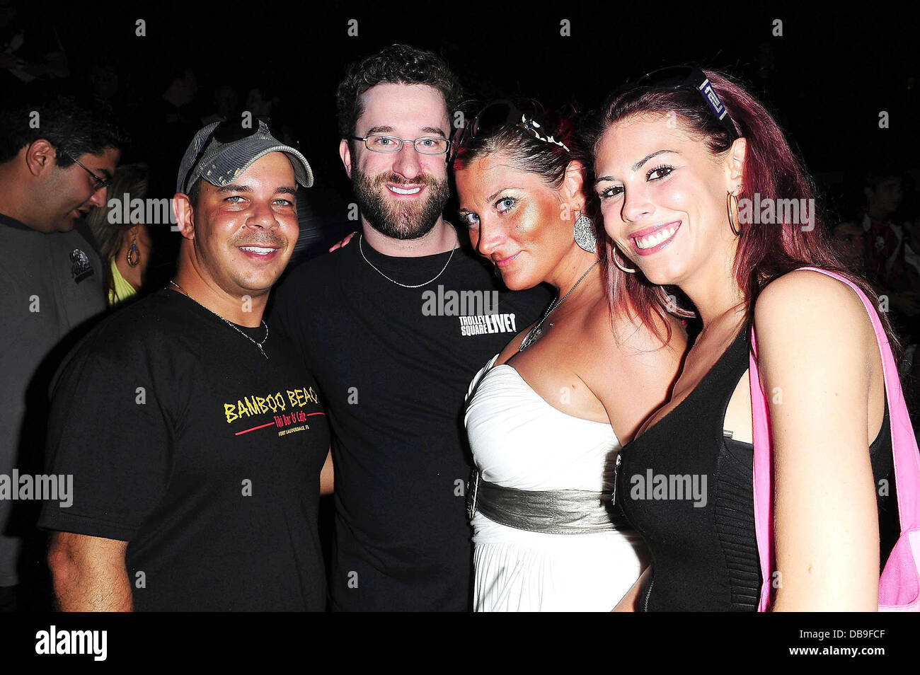 Dustin "Screech" Diamond, Dominick Dimichele, Helen Hall and guest at ...