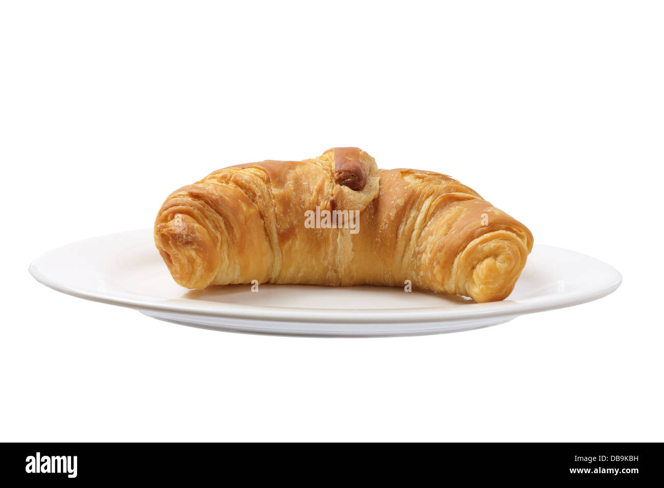 Croissant on Plate Stock Photo - Alamy
