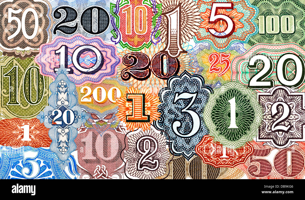 Numbers from banknotes Stock Photo - Alamy