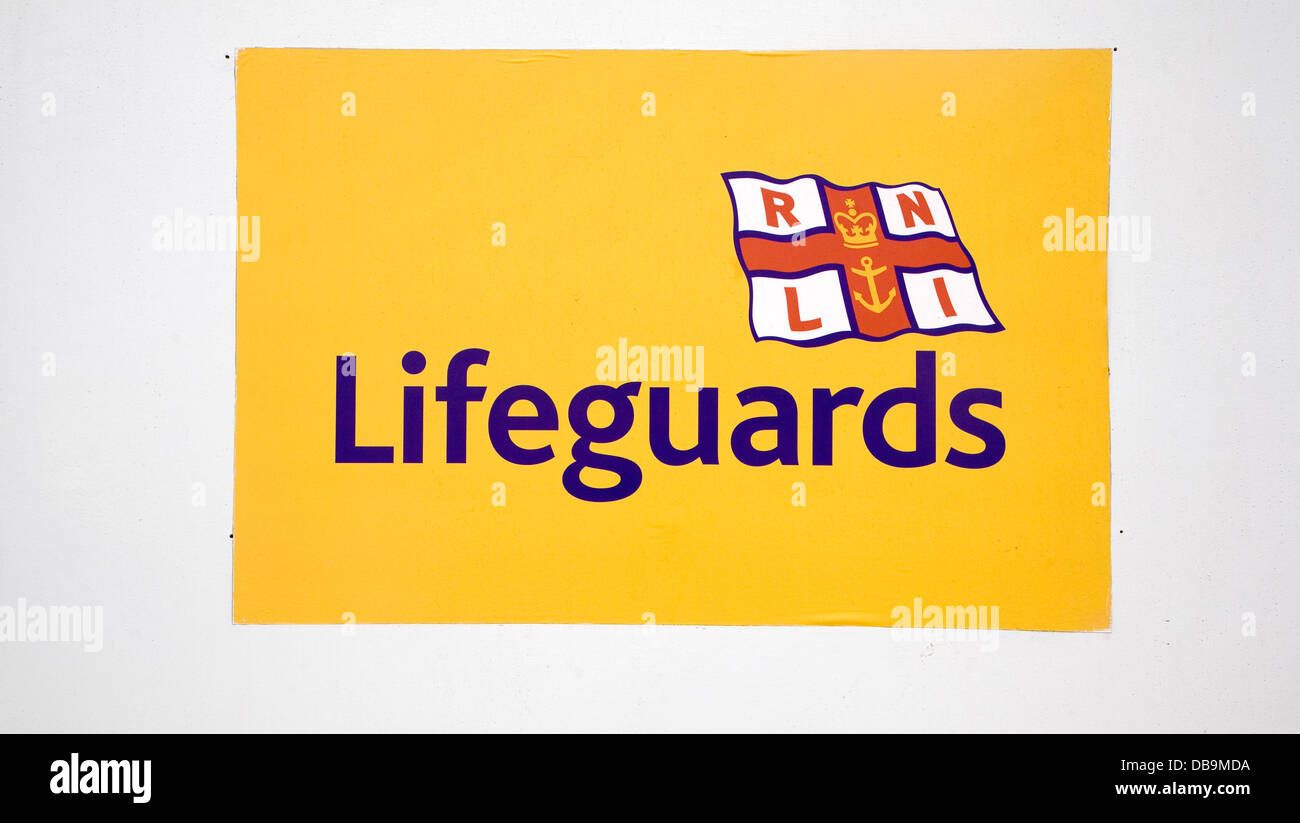 Lifeguards sign close up Cromer Norfolk England Stock Photo - Alamy