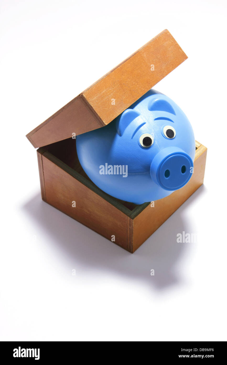 Piggy Bank in Box Stock Photo - Alamy