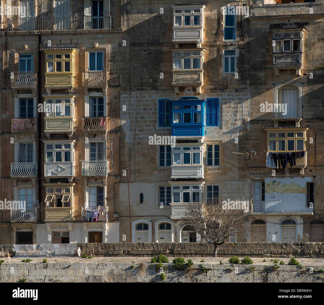 Apartment block on the seafront Valletta,Malta Stock Photo - Alamy