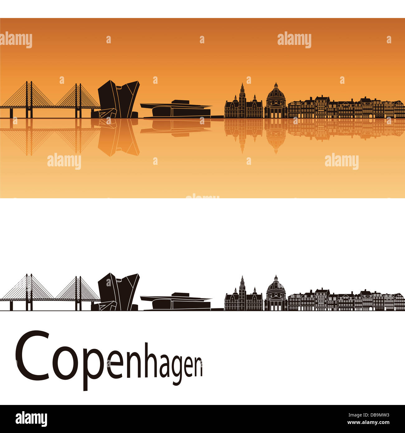 Copenhagen skyline illustration hi-res stock photography and images - Alamy