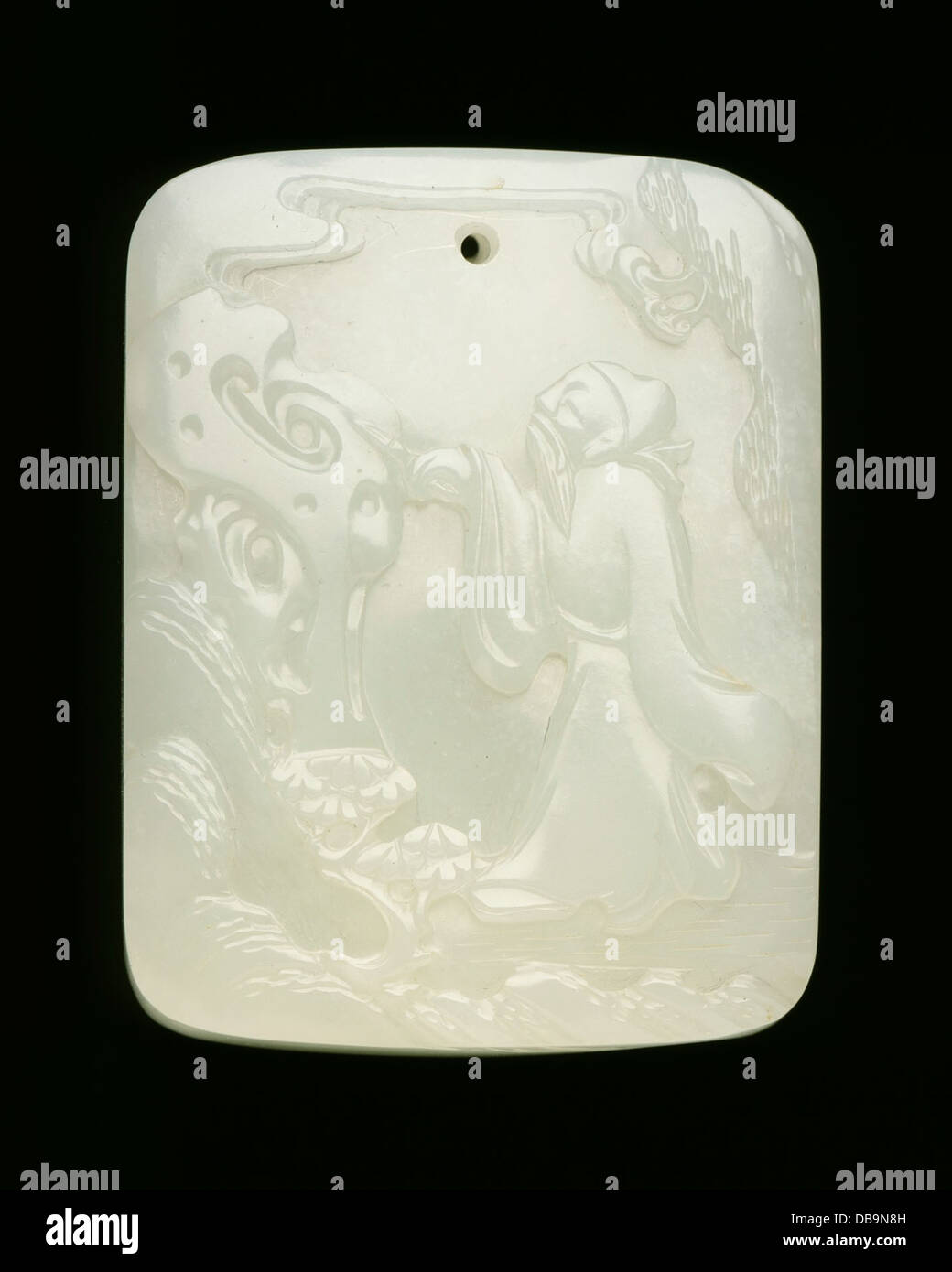 This pendant plaque features Chinese scholars Lin Bu and Mi Fei, part ...