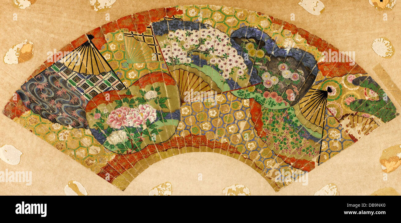 A performance fan featuring a design of fans on water, reflecting ...