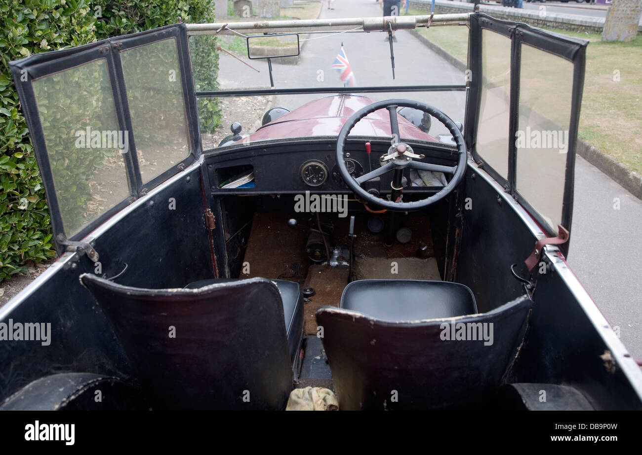 Austin Chummy vintage car interior Stock Photo - Alamy