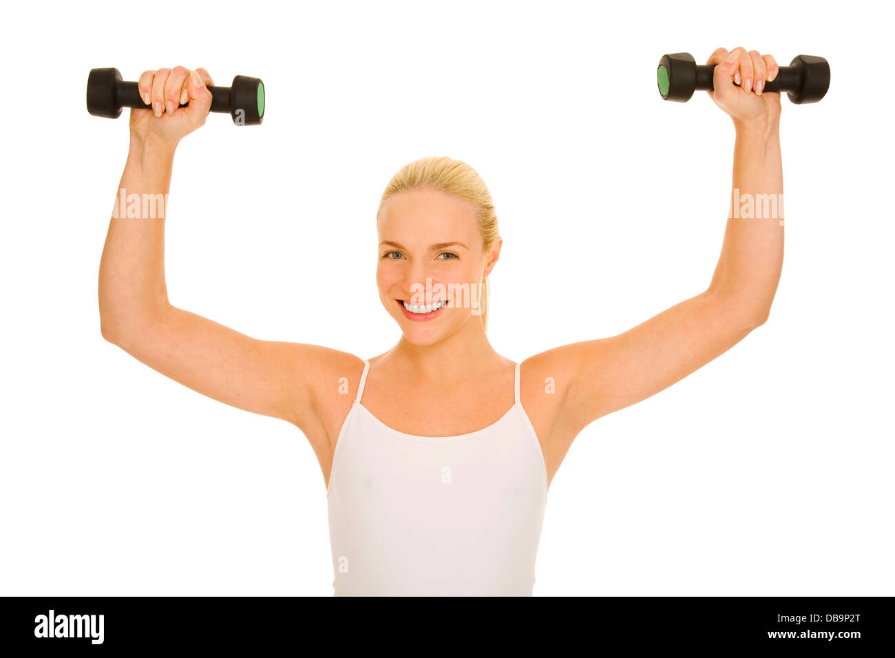 woman lifts weights Stock Photo - Alamy