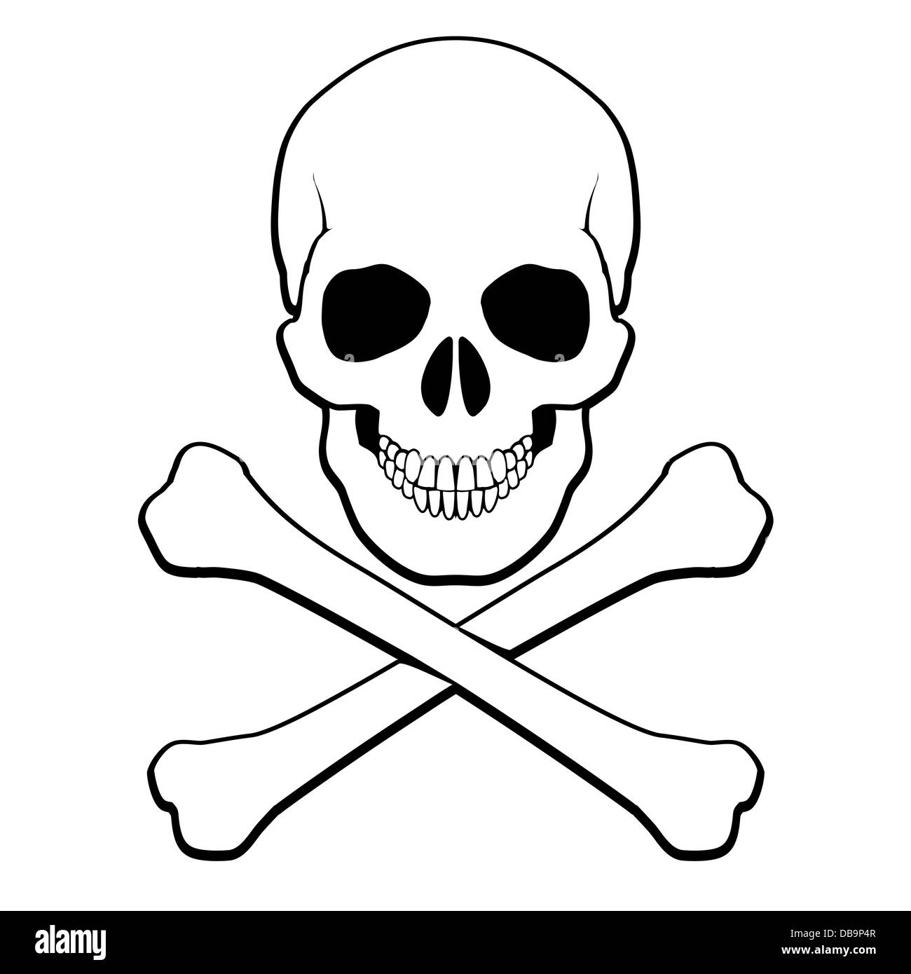 Skull and crossbones. Illustration on white background for design Stock ...