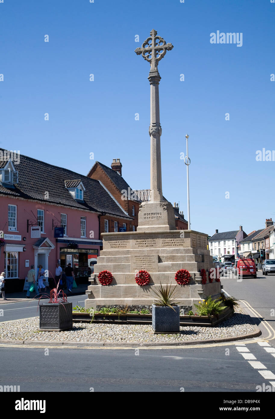 War memorial cross Market Place Holt Norfolk England Stock Photo - Alamy