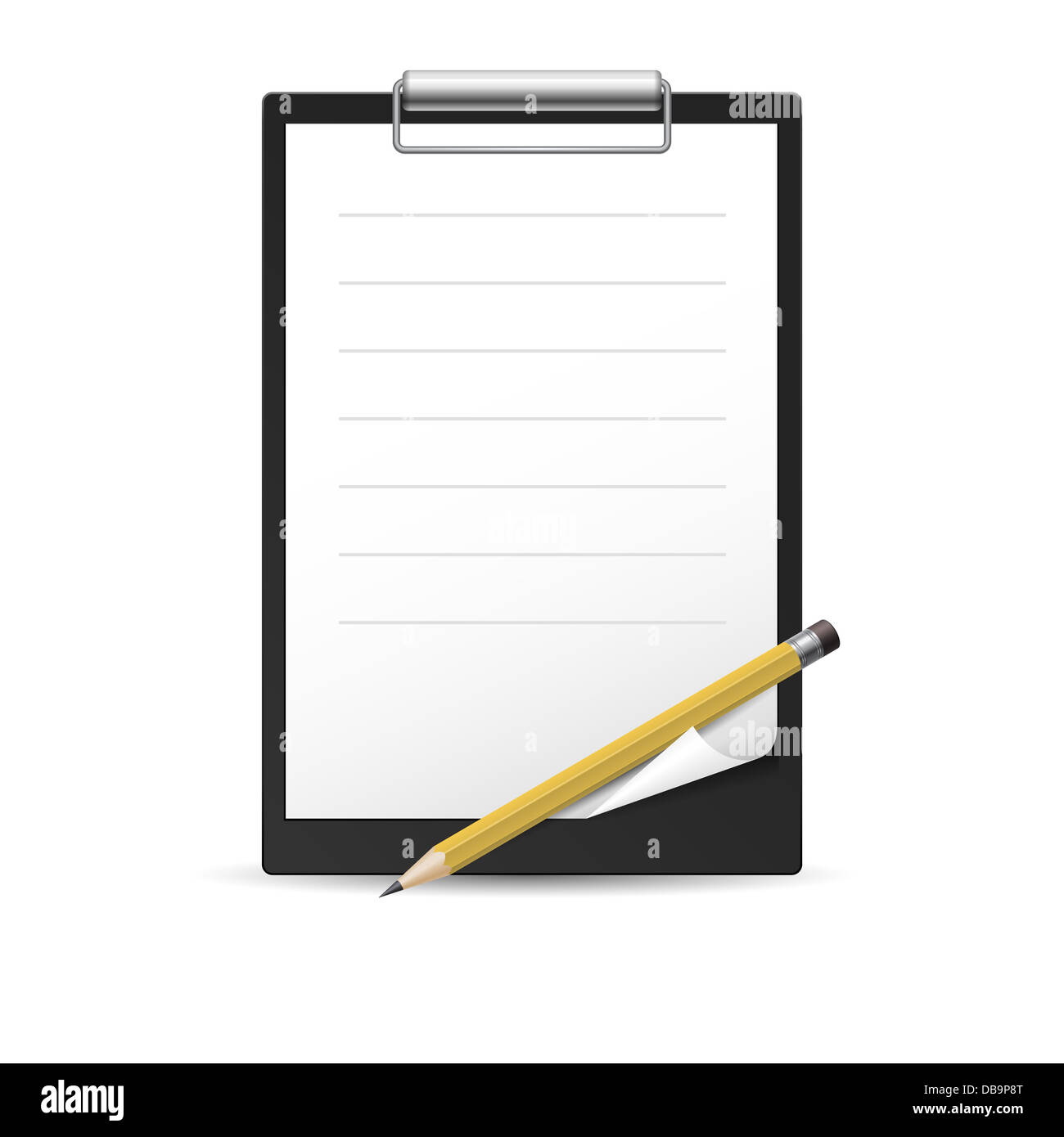 Yellow Pencil and notepad icon. Illustration on white background Stock ...